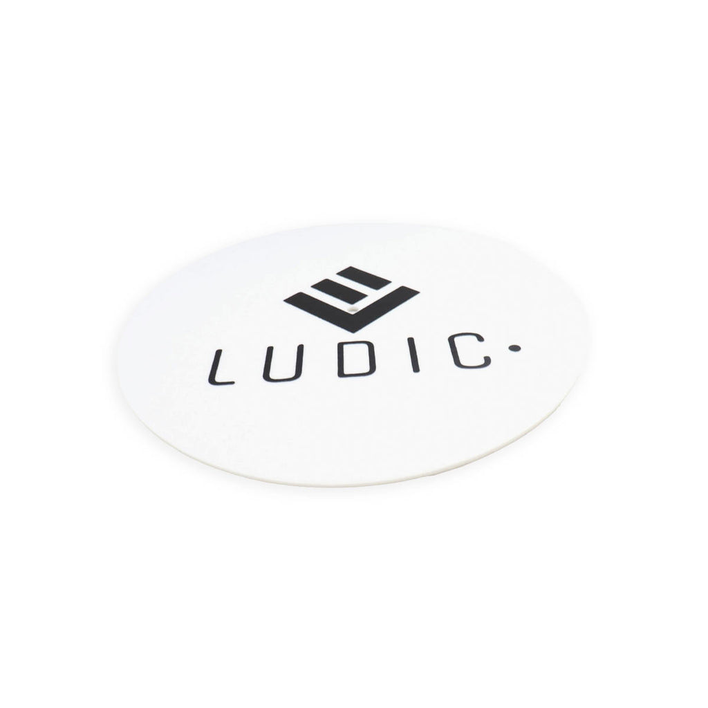 Ludic Audio Anti-Static Logo Felt Slipmat In White | Groove Central